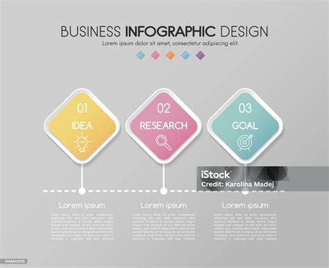 Desain Infografis Bisnis Diagram Dengan 3 Elemen Vektor Ilustrasi Stok Unduh Gambar Sekarang