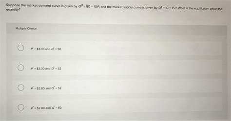 Solved Suppose the market demand curve is given by | Chegg.com