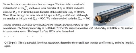 Shown Here Is A Concentric Tube Heat Exchanger The Chegg