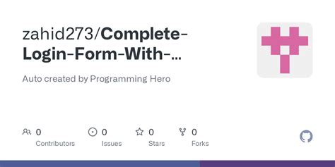 Github Zahid Complete Login Form With Session Variable Using Only Php Mysql Auto Created