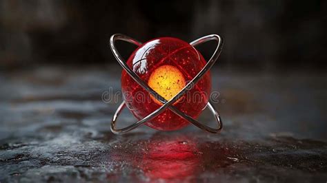 Intriguing Red Glass Sphere Encased In A Metallic Frame Glowing From Within A Powerful Visual