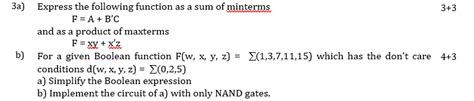 Solved Ba Express The Following Function As A Sum Of