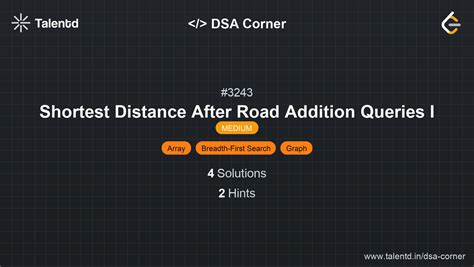 shortest distance after road addition queries i dsa problem talentd