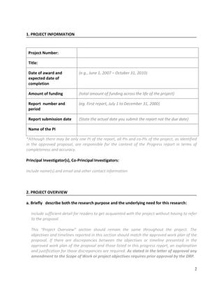 Format For Writting Progress Report PDF