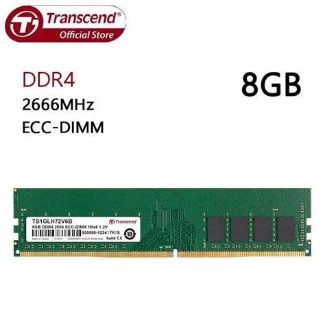 Transcend 8gb Ddr4 2666 Ecc Unbuffered Dimm Memoryram For Workstation And Server Ts1glh72v6b