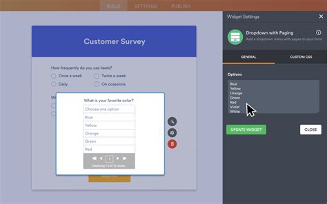 Dropdown With Paging Form Widgets Jotform