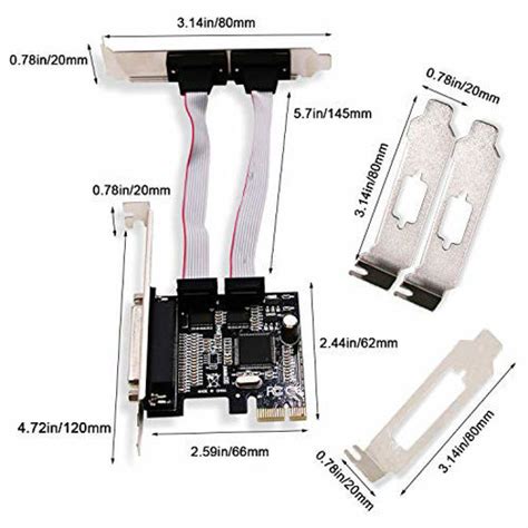 GetUSCart LinksTek PCIE Parallel Serial Ports Card Adapter 2 Ports Serial RS 232 DB9 COM With