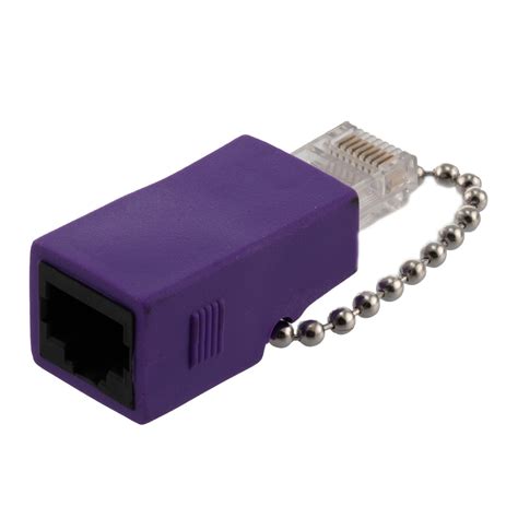 Cat6 Gigabit Loopback Adapter Rj48c Jack And Rj45 Male Purple