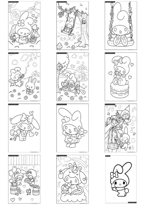 마이멜로디 색칠공부 산리오 무료 Pdf도안