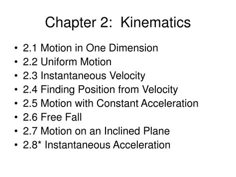 PPT Chapter Kinematics PowerPoint Presentation ID