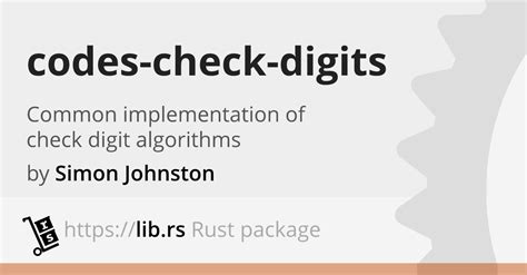 Codes Check Digits — Rust Implementation Librs
