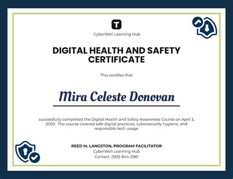 Health And Safety Certificate Template