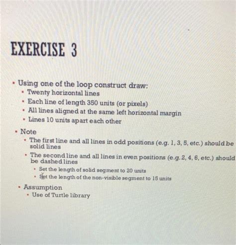 Solved Exercise 3 Using One Of The Loop Construct Draw •
