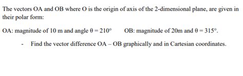 Solved The Vectors OA And OB Where Is The Origin Of Axis Of Chegg