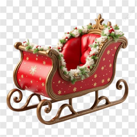 빨간색과 금색 크리스마스 썰매는 산타의 타고 있는 전통적인 상징입니다 빨간색과 금색 크리스마스 썰매 산타 했음의 전통적인