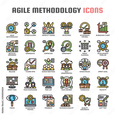 Agile Methodology Thin Line And Pixel Perfect Icons Stock Vector Adobe Stock