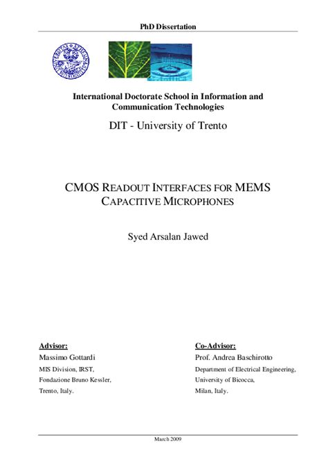 Pdf Cmos Readout Interfaces For Mems Capacitive Microphones