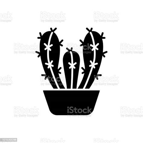 선인장의 벡터 그림입니다 냄비에 사막 다 육 식물의 평면 아이콘입니다 흰색 바탕에 고립 된 개체입니다 가정 장식 요소입니다 0명에 대한 스톡 벡터 아트 및 기타 이미지