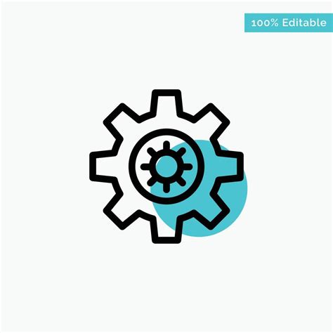 Gear Setting Motivation Turquoise Highlight Circle Point Vector Icon
