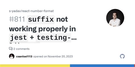 `suffix` Not Working Properly In `jest` `testing Library` · Issue