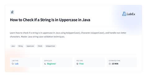 how to check if a string is in uppercase in java labex