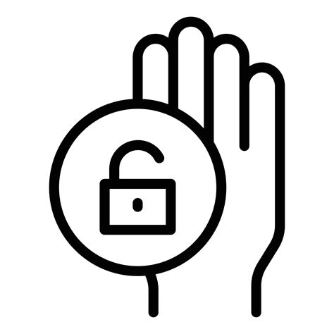Verification Palmprint Icon Outline Vector Palm Recognition 15659766