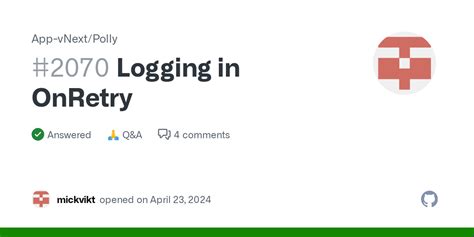 Logging In Onretry · App Vnext Polly · Discussion 2070 · Github