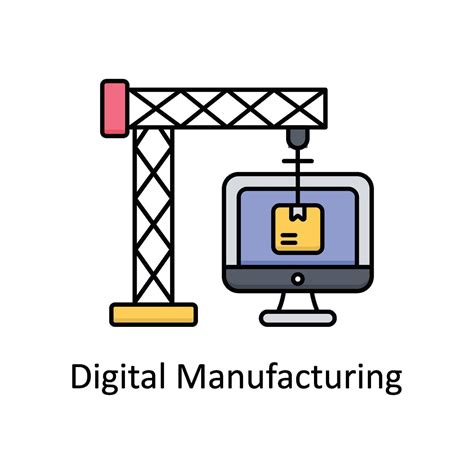 Digital Manufacturing Vector Filled Outline Icon Design Illustration Manufacturing Units Symbol