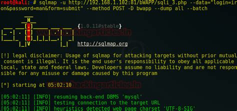 Exploiting Form Based Sql Injection Using Sqlmap