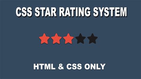 Css Star Rating System No Javascript Youtube