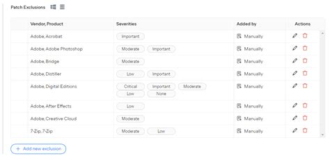 Configuring Patch Management Exclusions