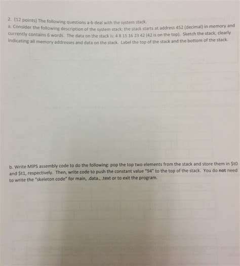Solved The Following Questions A B Deal With The System Chegg Com