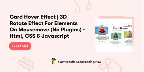 Card Hover Effect 3d Rotate Effect For Elements On Mousemove No