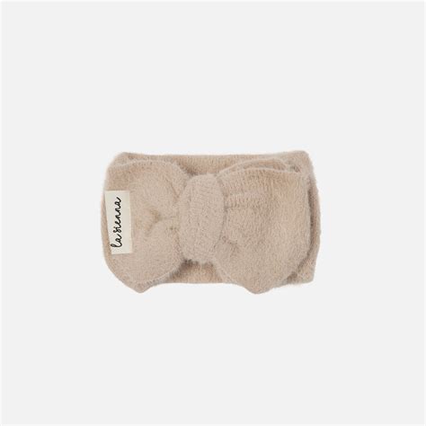 Fluffy Knitted Headwrap Oatmeal La Sienna Couture