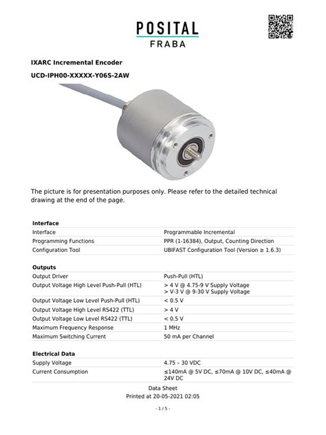 Posital Ucd Iph00 Xxxxx Y06s 2aw Incremental Encoder Data Sheet Pdf Electrical Connector