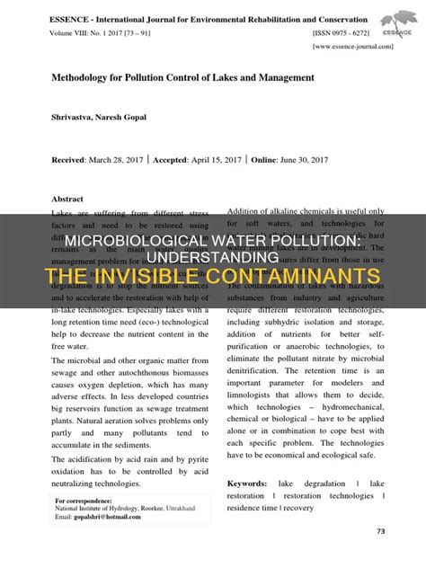 Microbiological Water Pollution Understanding The Invisible