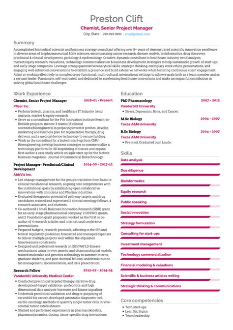 Publications CV Examples Templates VisualCV