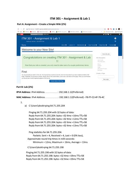 First Lab Command Prompt Learning Assignment ITM Assignment Lab Part A Assignment