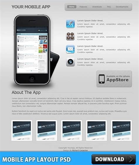 Mobile App Layout Psd Psd Vector Uidownload