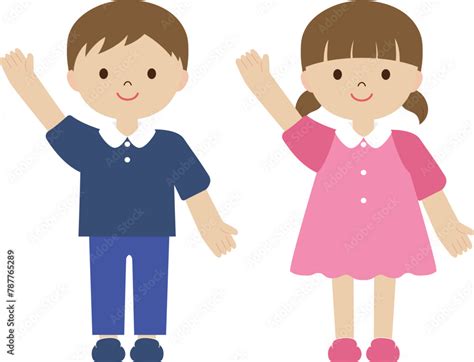 남아 여아 어린이 일러스트 캐릭터 Stock Vector Adobe Stock