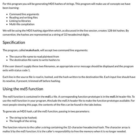 Solved For This Program You Will Be Generating Md5 Hashes Of