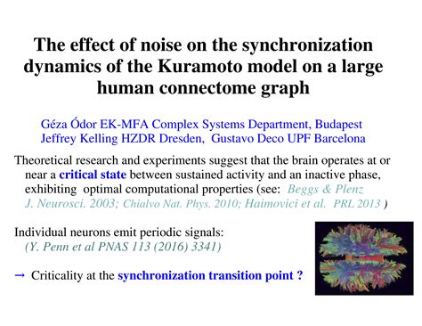 Virtual Poster 9 The Effect Of Noise On The Synchronization Dynamics