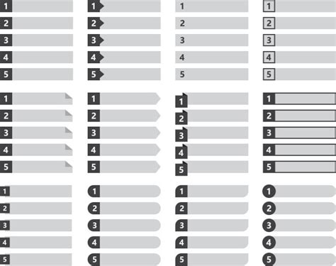 Numbered Ranked List Template Royalty Free Vector Image