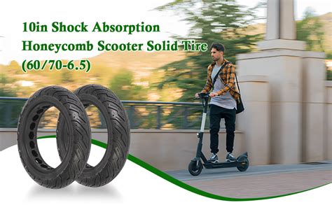 Aleawol 10 Inch Scooter Solid Tyre 10x250 Shock Absorption Honeycomb