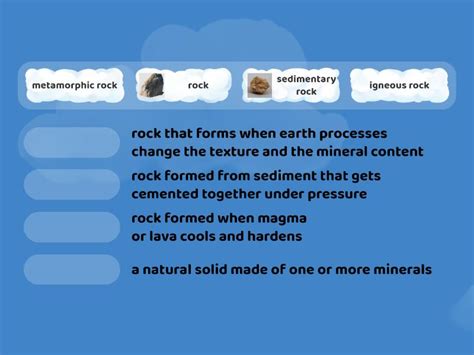 Classifying Rocks Une Las Parejas