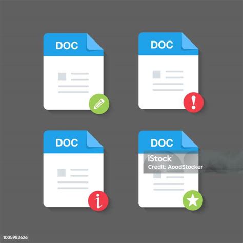 Doc 파일 다운로드 문서 아이콘 기호 집합 벡터 디자인 요소 그림 평면 디자인 0명에 대한 스톡 벡터 아트 및 기타 이미지 0명 Slide Show