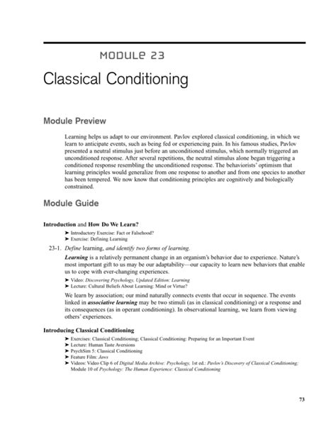 Classical Conditioning Pavlovs Experiments And Learning Principles