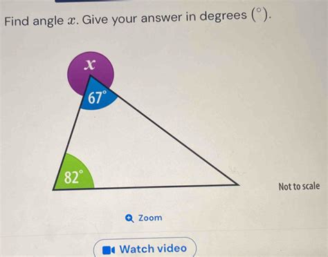 solved find angle x give your answer in degrees circ not to