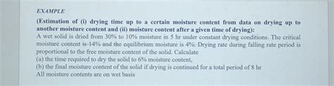 Solved Example Estimation Of I Drying Time Up To A