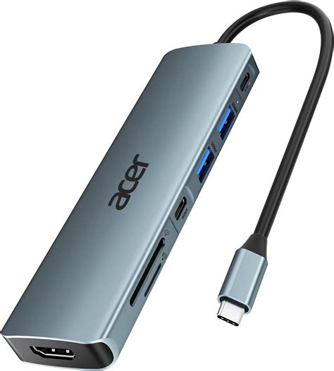 Acer Usb C Hub 7 In 1 Usb C To Hdmi Splitter 2 Usba 3 1 Gen1 And 5gbps Type C Data